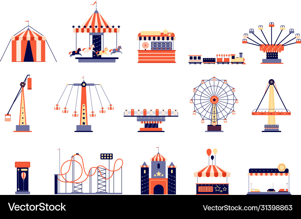 Amusement park fun recreation playground Vector Image