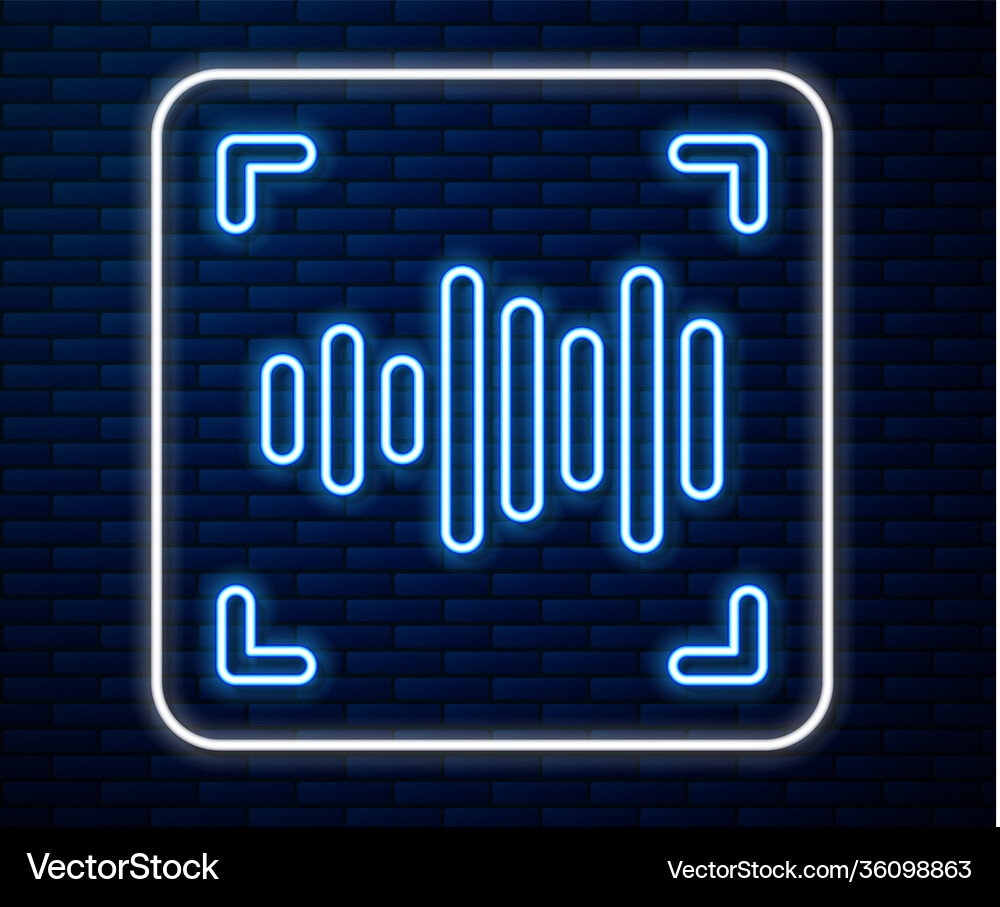 Glowing neon line voice recognition icon isolated Vector Image