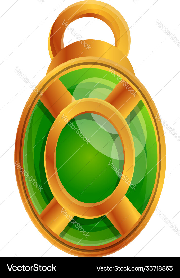 Green esoteric amulet icon cartoon style Vector Image
