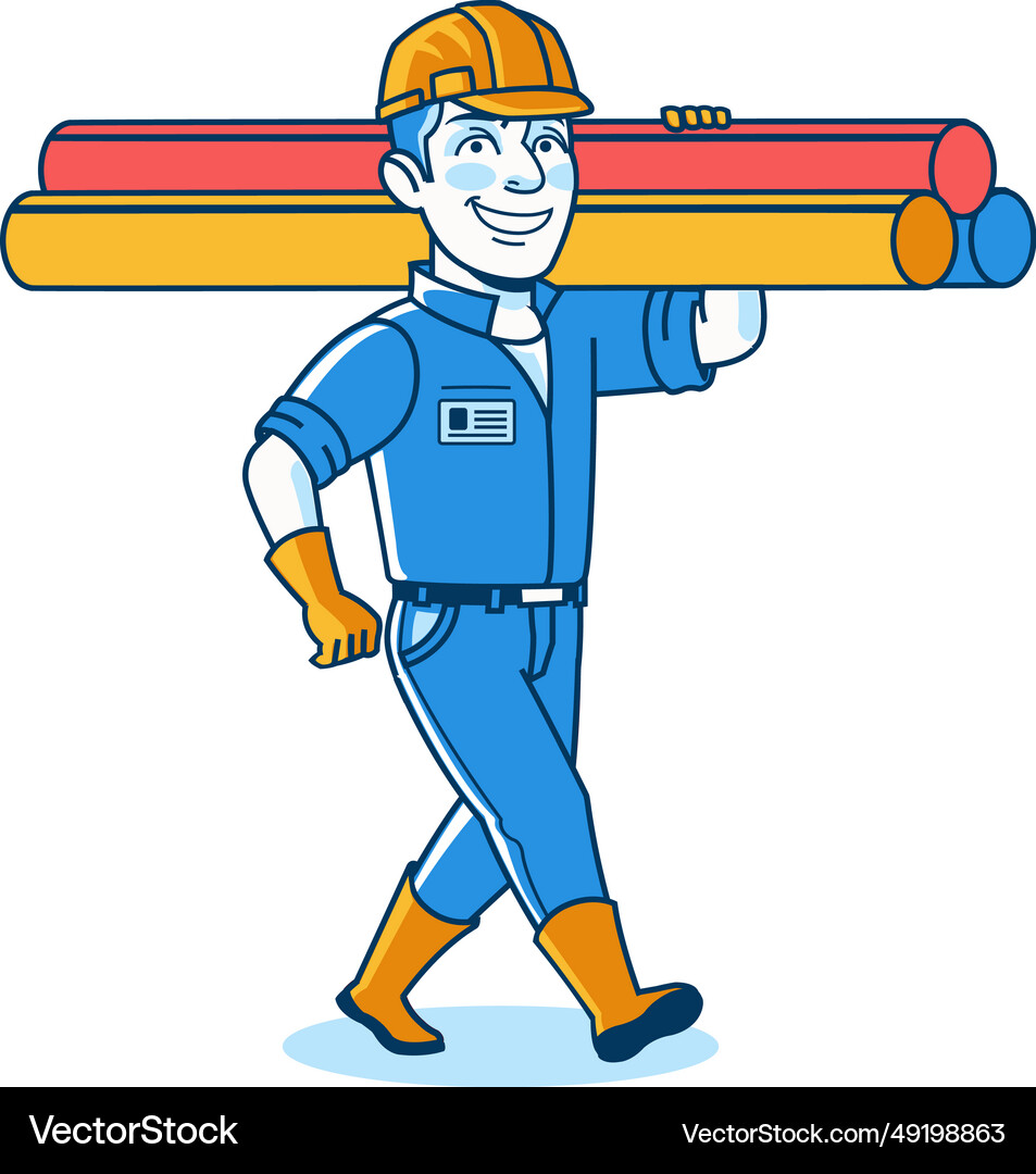 Male construction worker cartoon character icon Vector Image
