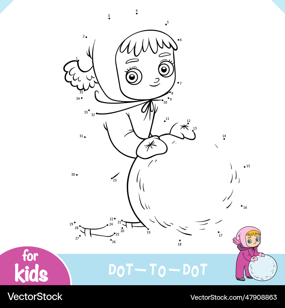 Numbers game education dot to dot game for kids Vector Image