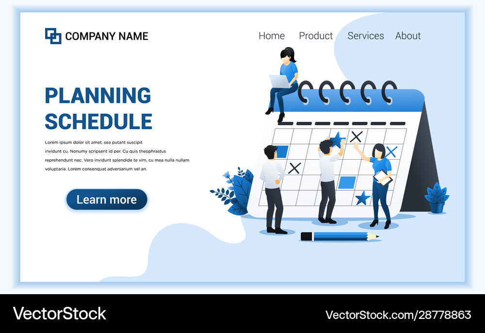 Planning schedule concept a man standing filling Vector Image