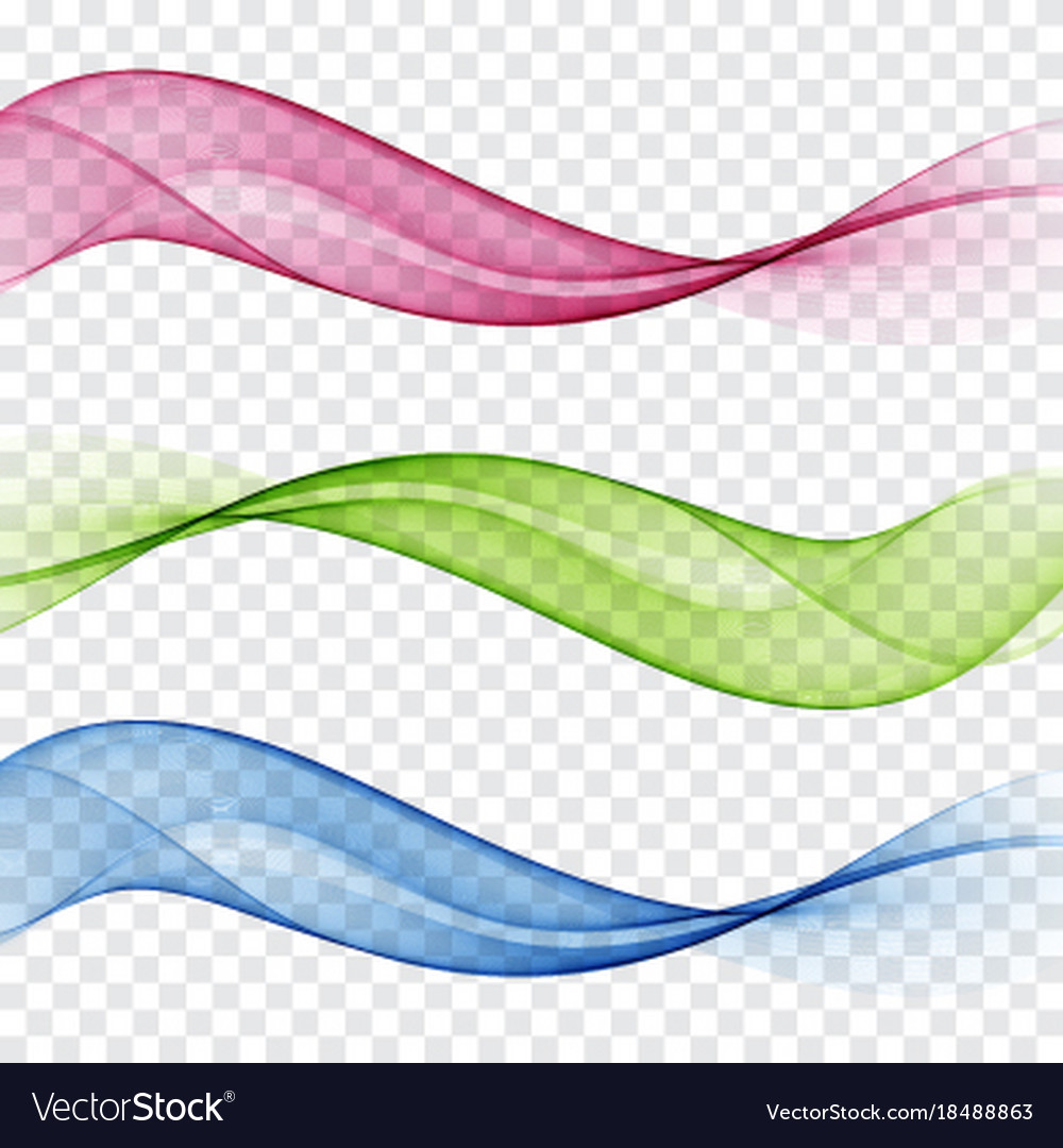 Set of transparent abstract waves bluegreen Vector Image