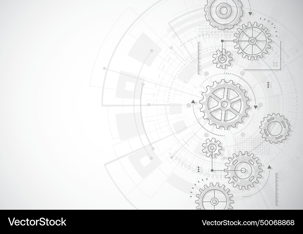 Abstract gear wheel mechanism background machine Vector Image