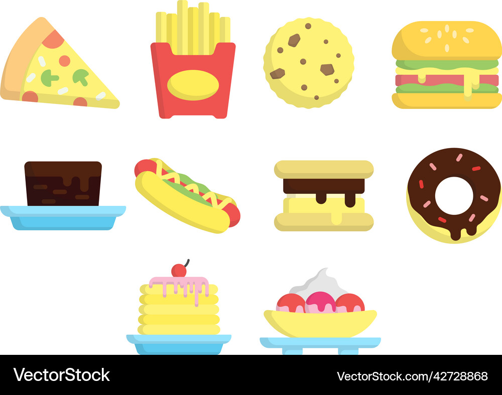 American food icon set design template Royalty Free Vector