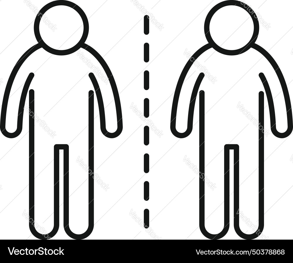 Avoid person contact icon outline social Vector Image