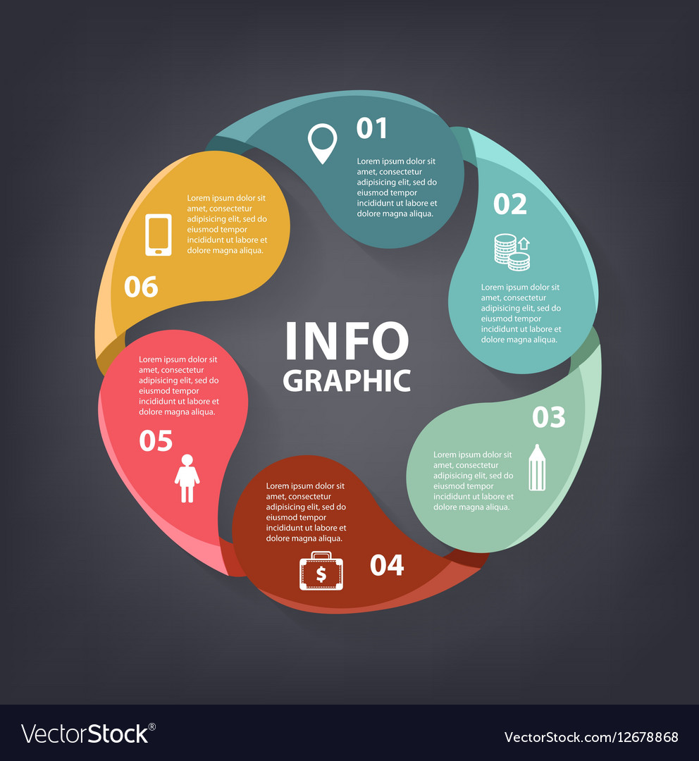 Colorful loop infographic template Royalty Free Vector Image