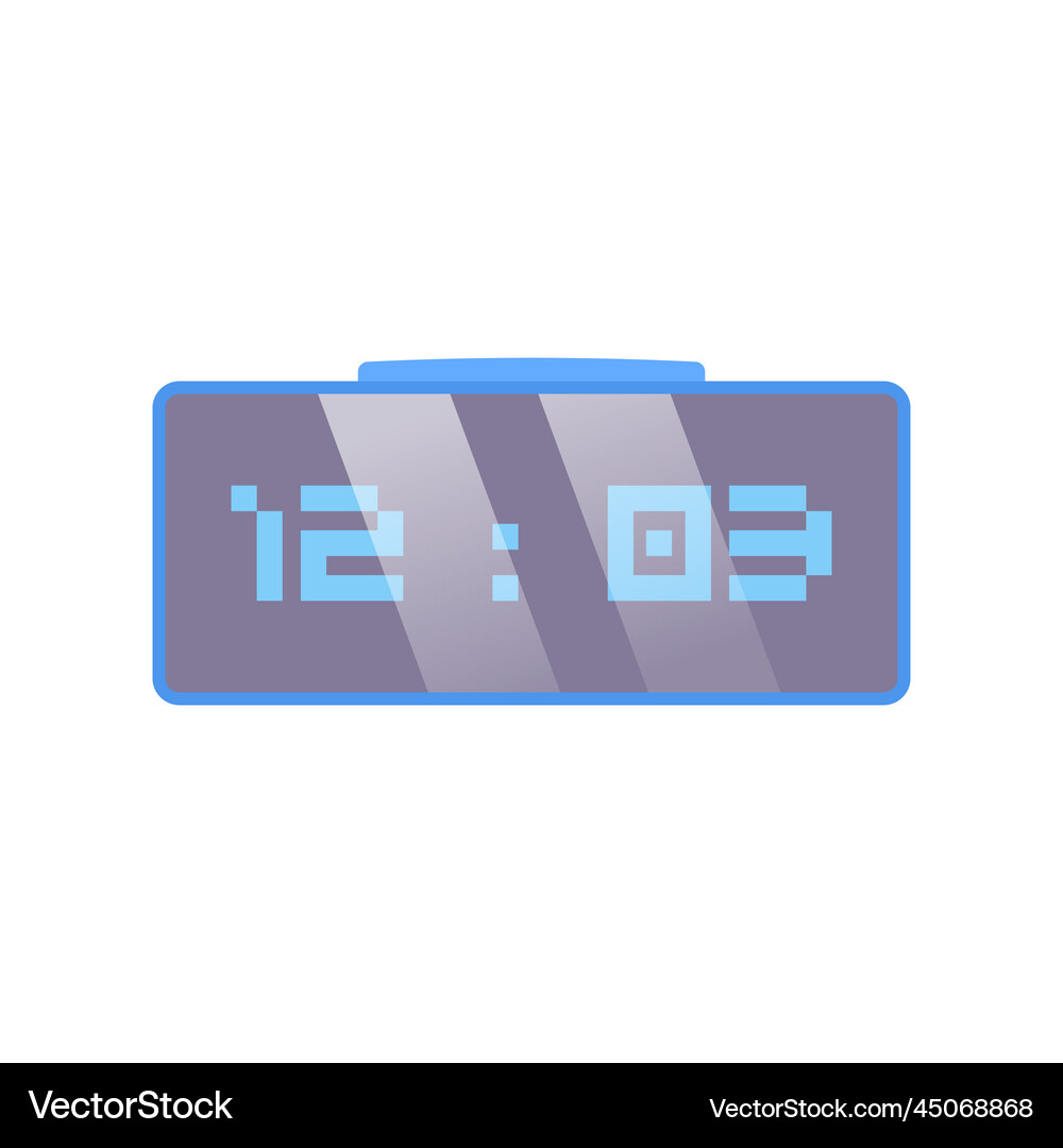 Digital alarm clock flat clean icon design Vector Image