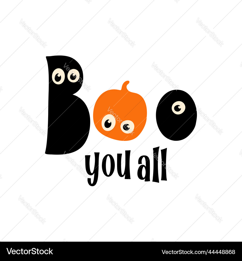 Halloween boo with eyes isolated Royalty Free Vector Image