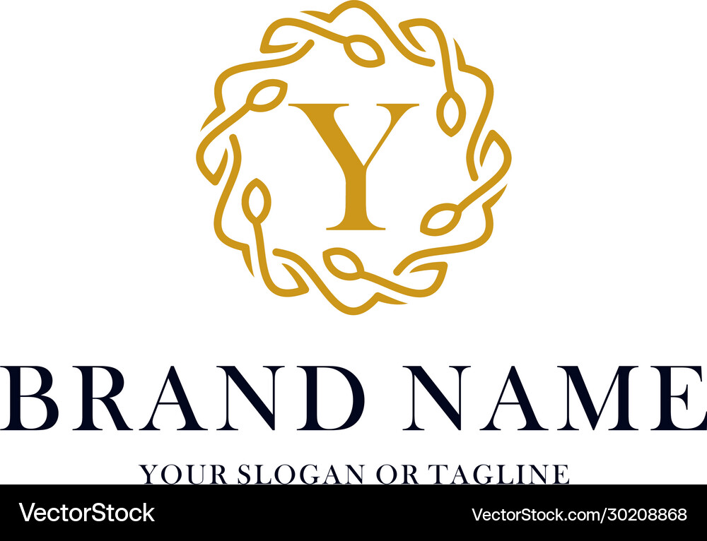 Initial letter y luxury ornament logo design Vector Image