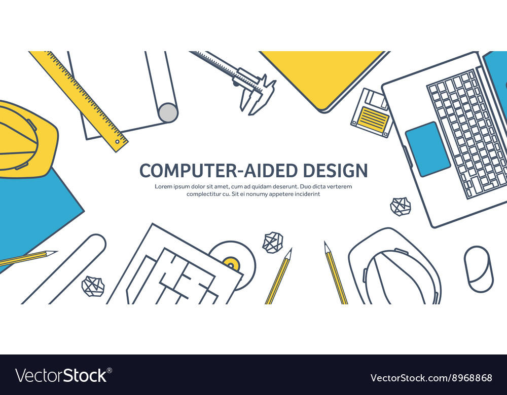 Lined outline engineering Royalty Free Vector Image
