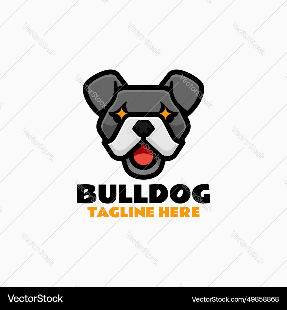 Logo bulldog simple mascot style Royalty Free Vector Image