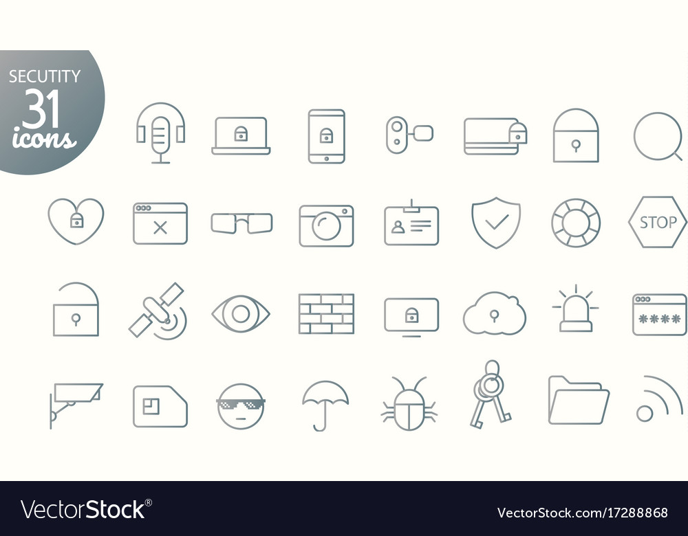 Modern media web and mobile app thin line icons Vector Image