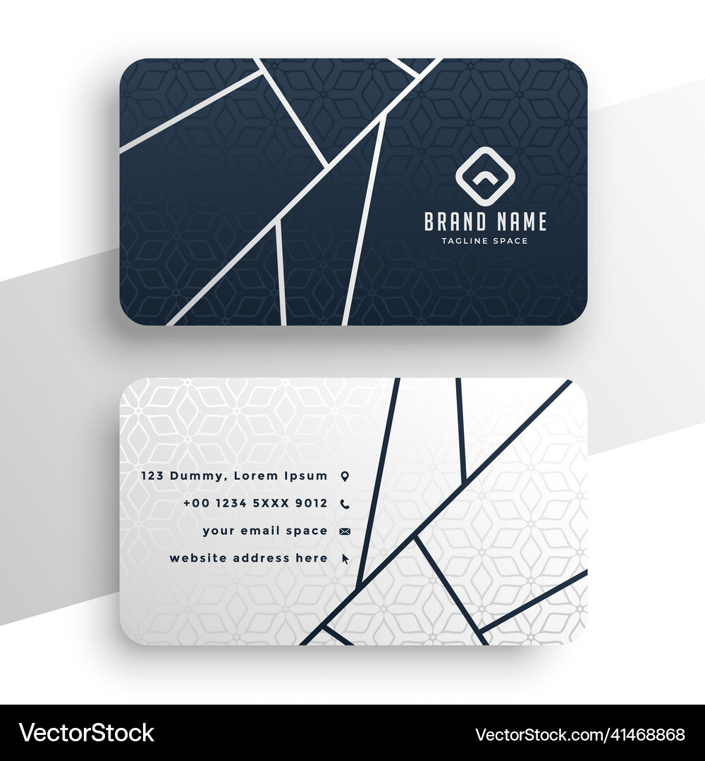 Professional business card design with lines Vector Image