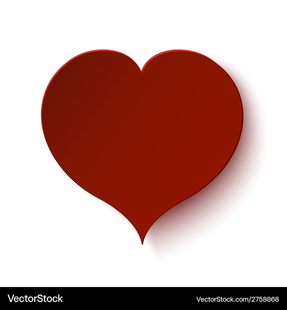 Simple red heart icon isolated on white background