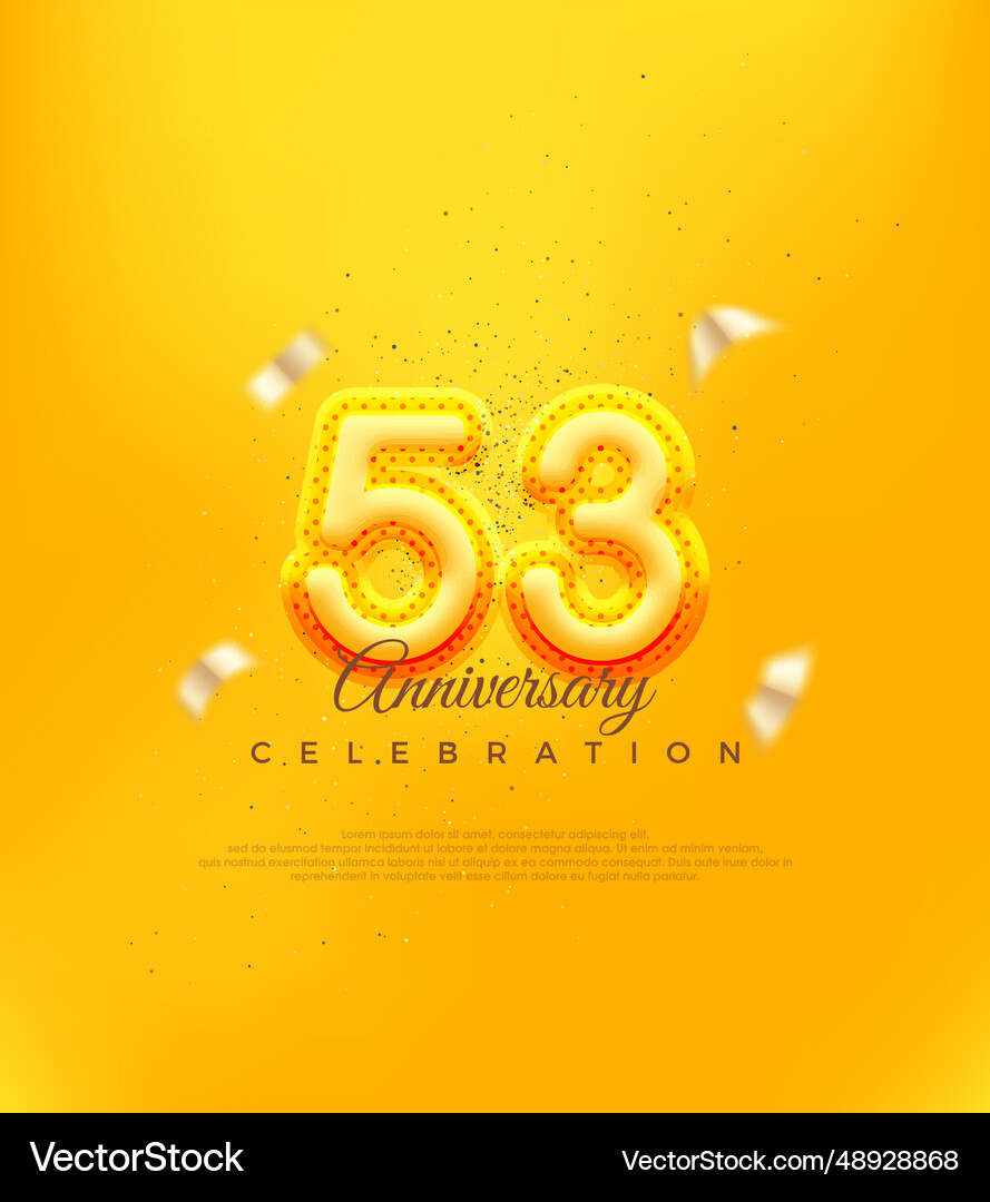 Unique number with yellow balloon premium Vector Image