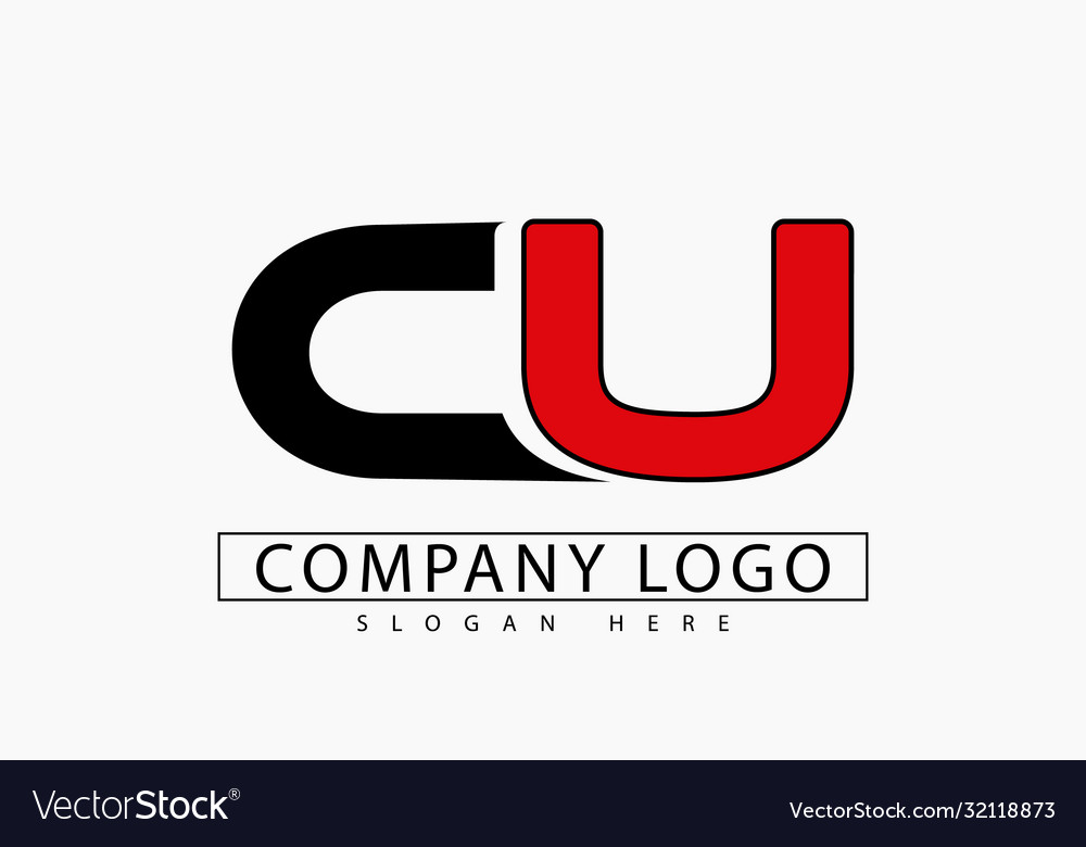 Cu initial logo design Royalty Free Vector Image