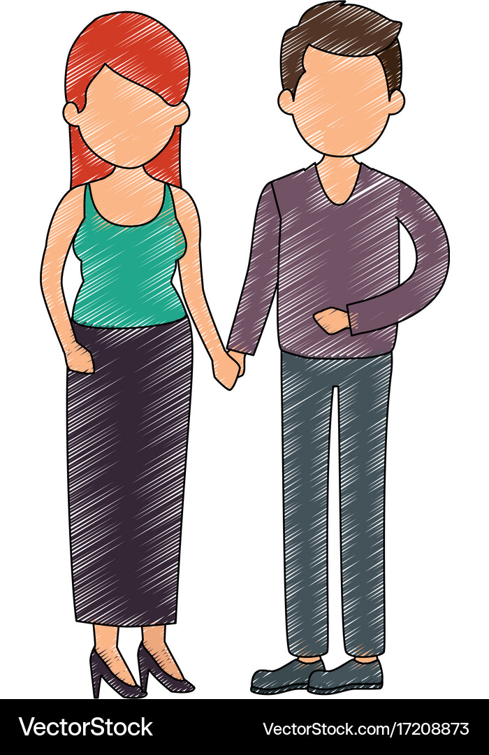 Cute couple in love Royalty Free Vector Image - VectorStock