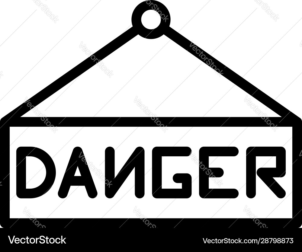 Danger sign board icon outline style Royalty Free Vector