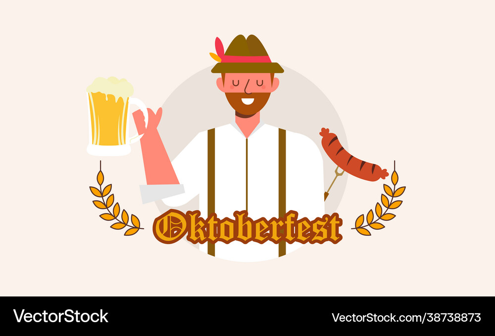 Hand drawn oktoberfest character Royalty Free Vector Image