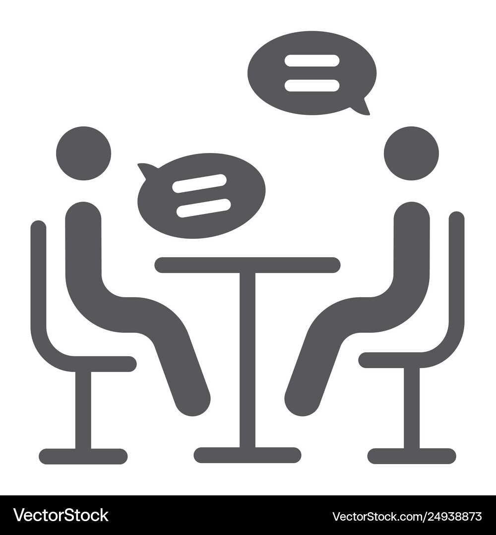 Interview glyph icon conference and meeting Vector Image