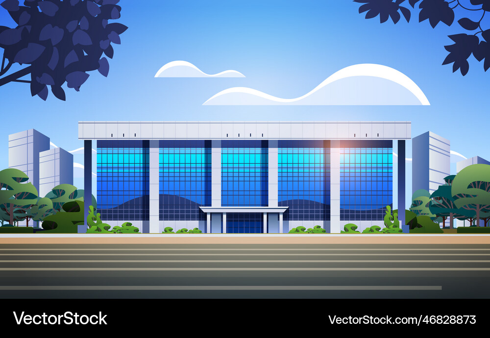 Modern office building exterior commercial Vector Image