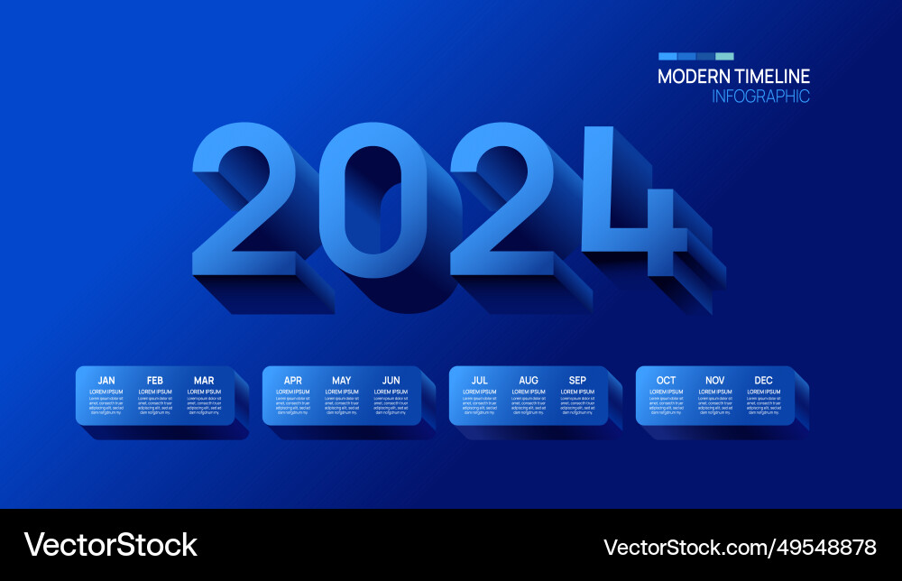 Business step timeline infographic 2024 template Vector Image