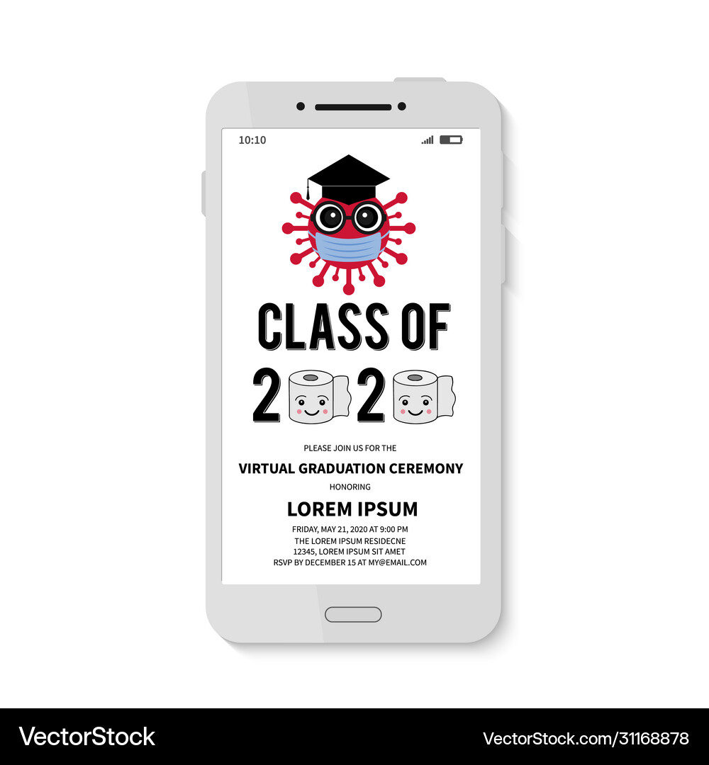 Class 2020 graduation party invitation on Vector Image