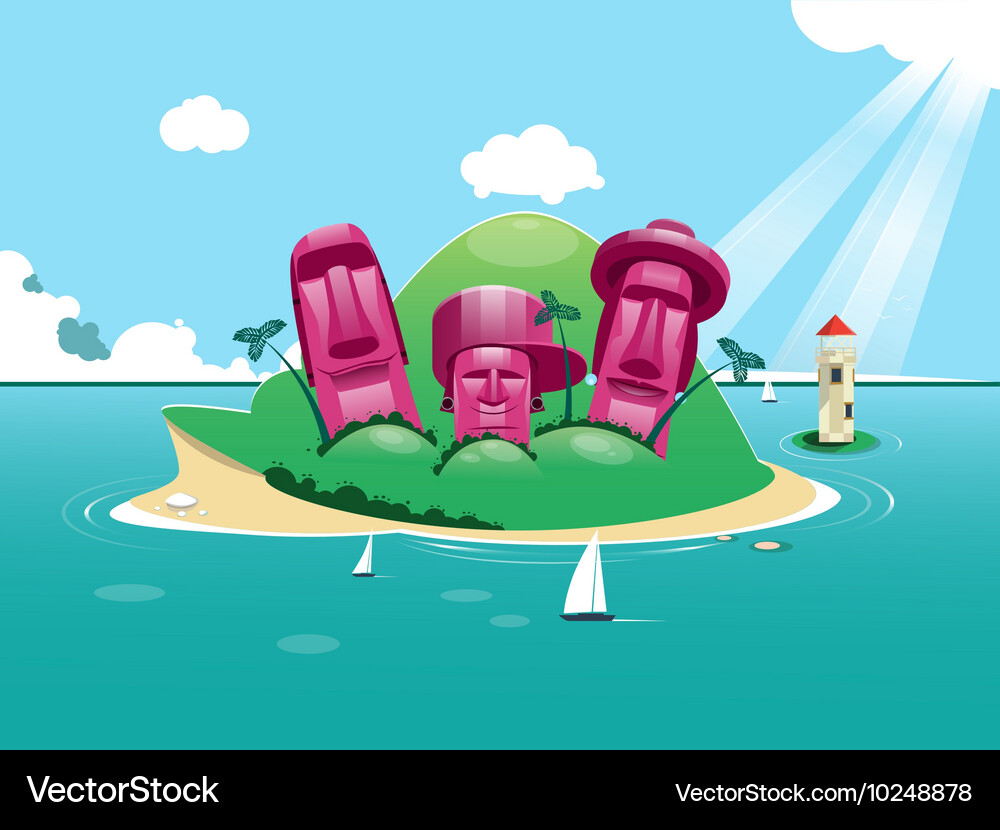 Exotic island in the ocean Royalty Free Vector Image