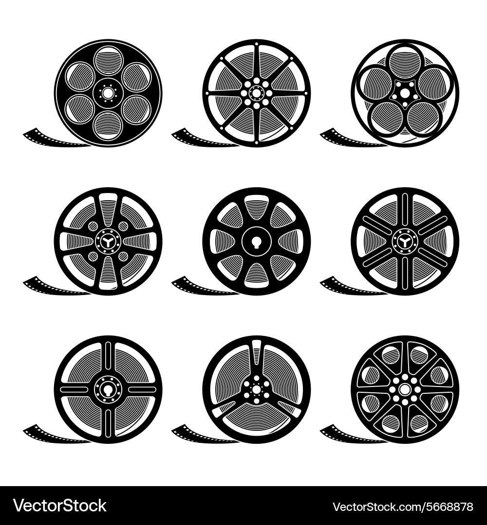 Film reels Royalty Free Vector Image - VectorStock