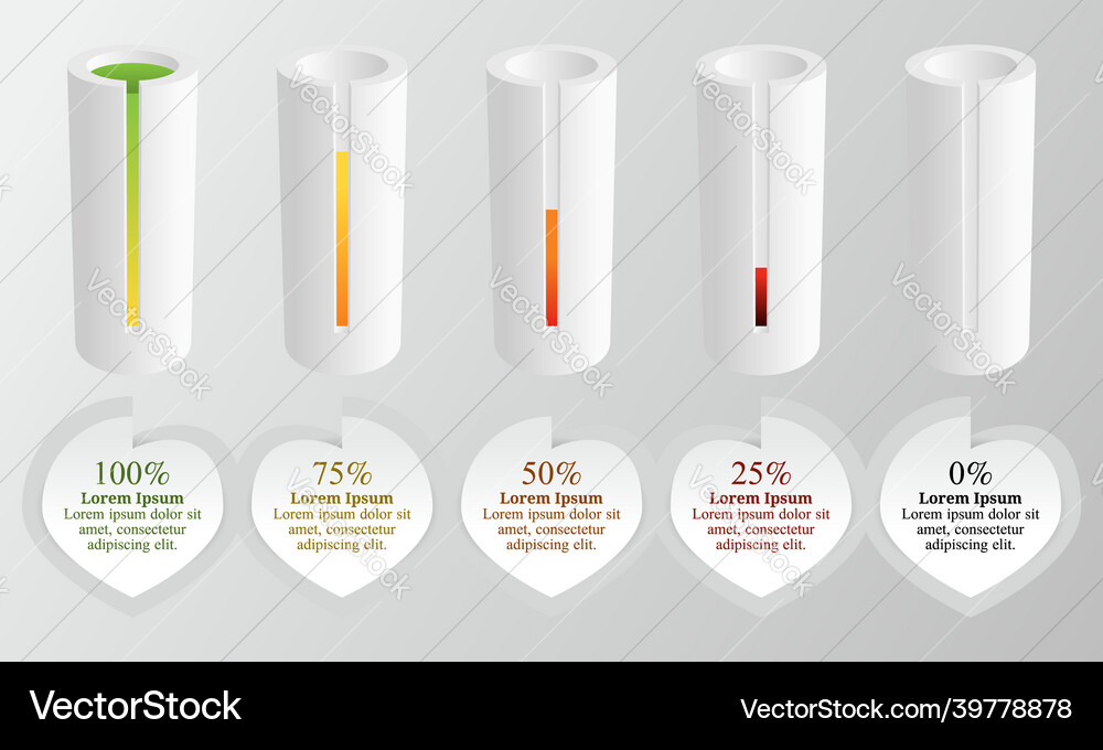 Infographic template 5 test tubes place for text Vector Image