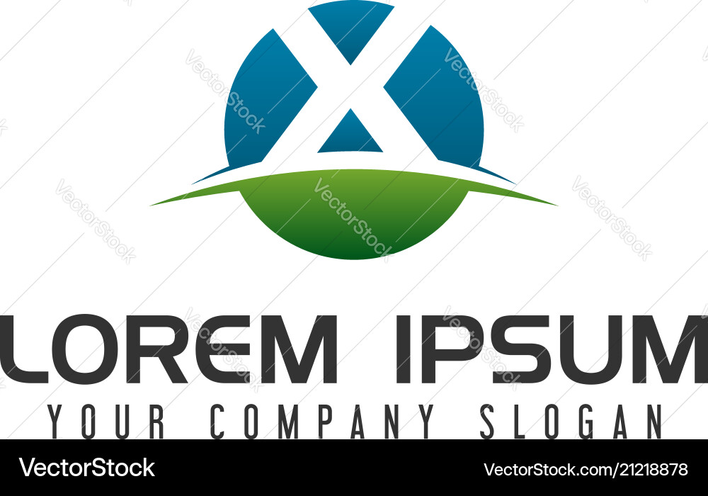 Letter x circle logo design concept template Vector Image