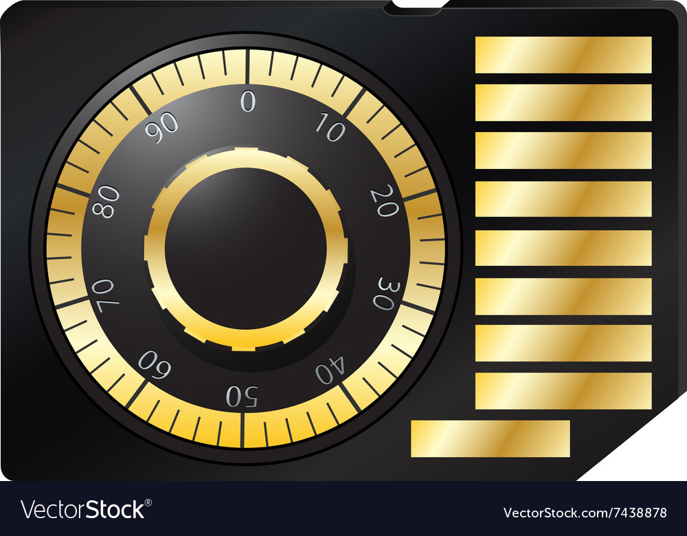 Memory card with code lock Royalty Free Vector Image
