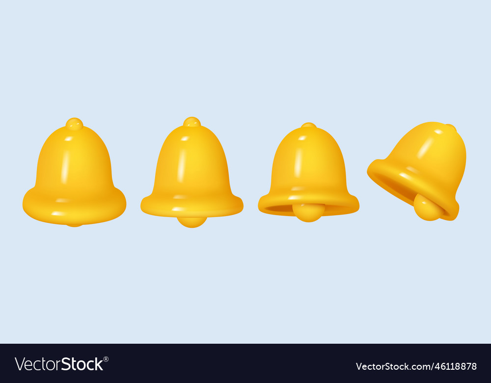 Notification bell user interface elements Vector Image Notification bell user interface elements Vector Image