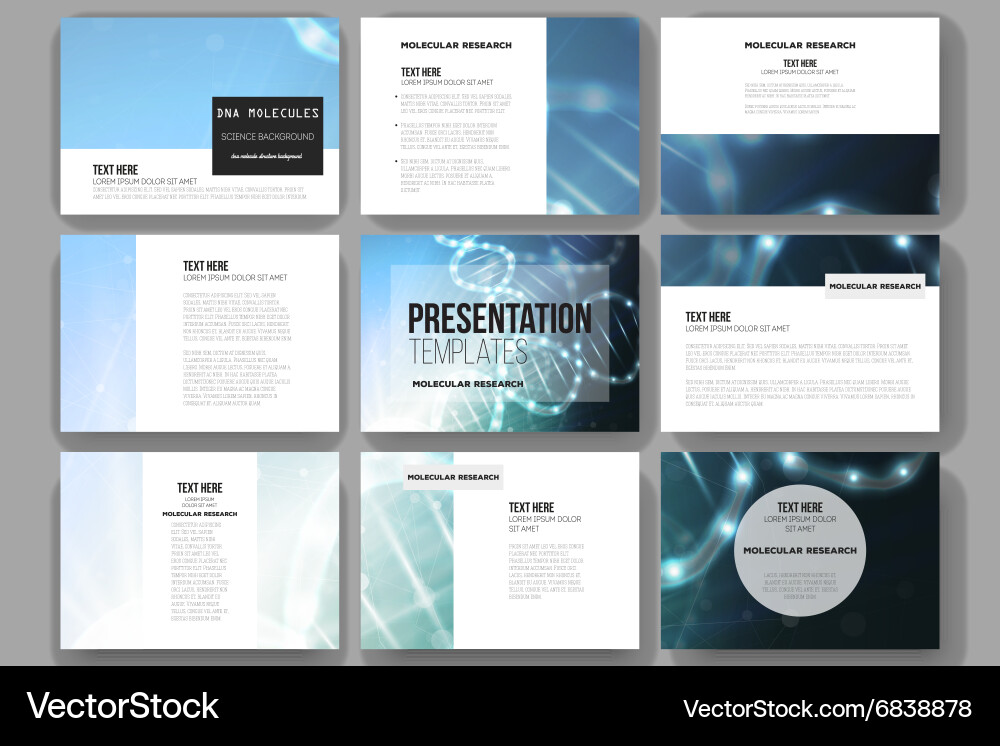 Set of 9 templates for presentation slides Vector Image