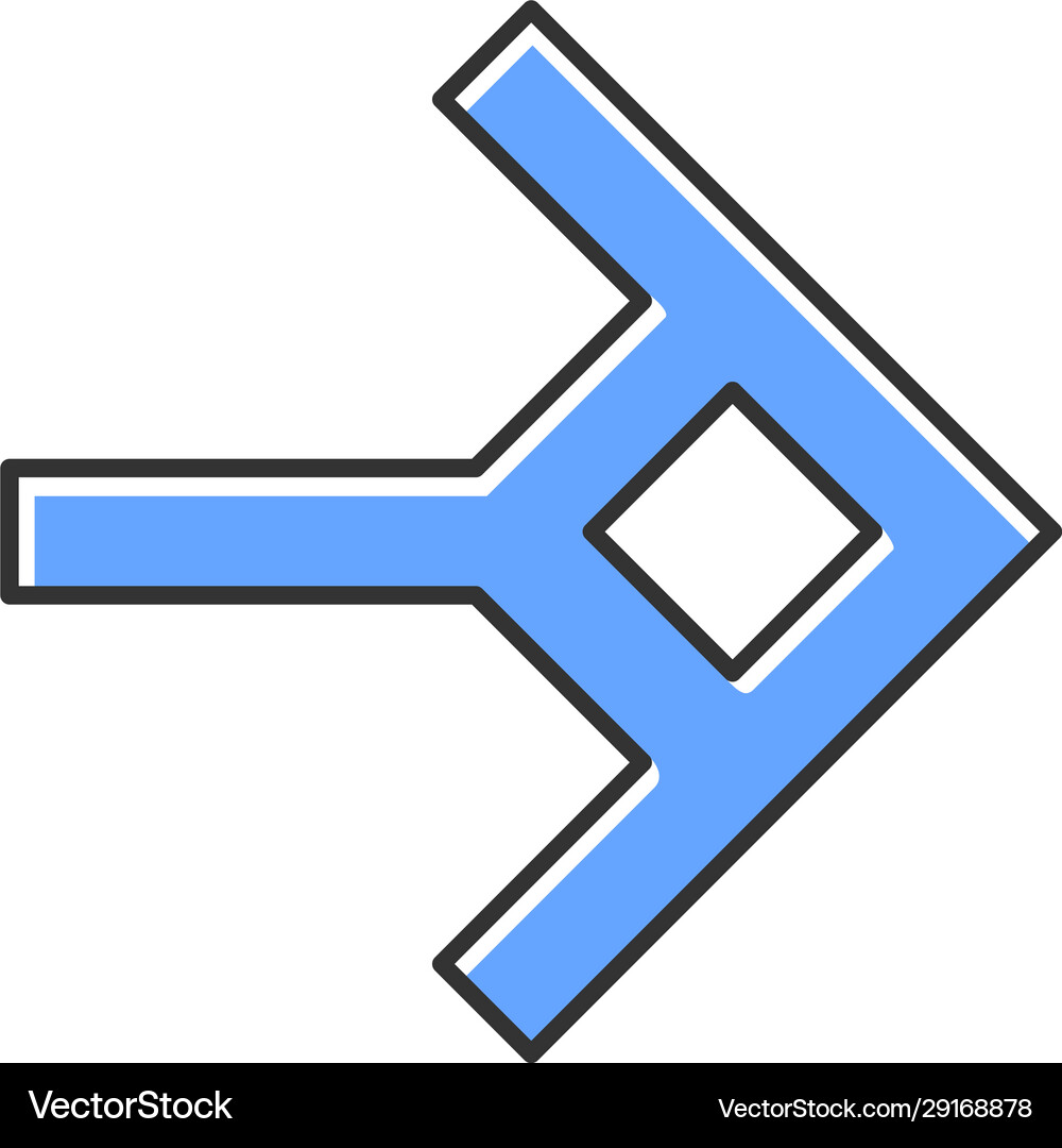 Shaped blue arrow color icon navigation arrowhead Vector Image