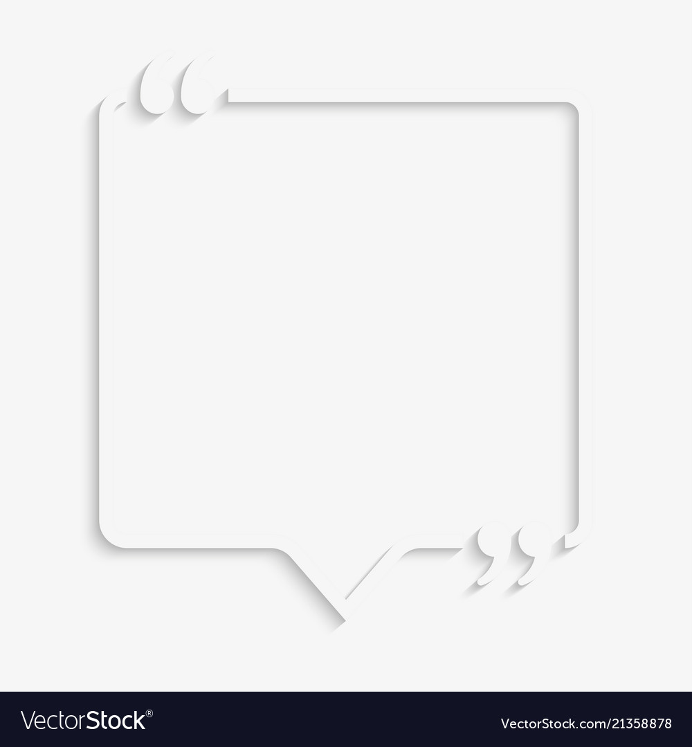Speech bubble quote empty quote bracket Royalty Free Vector