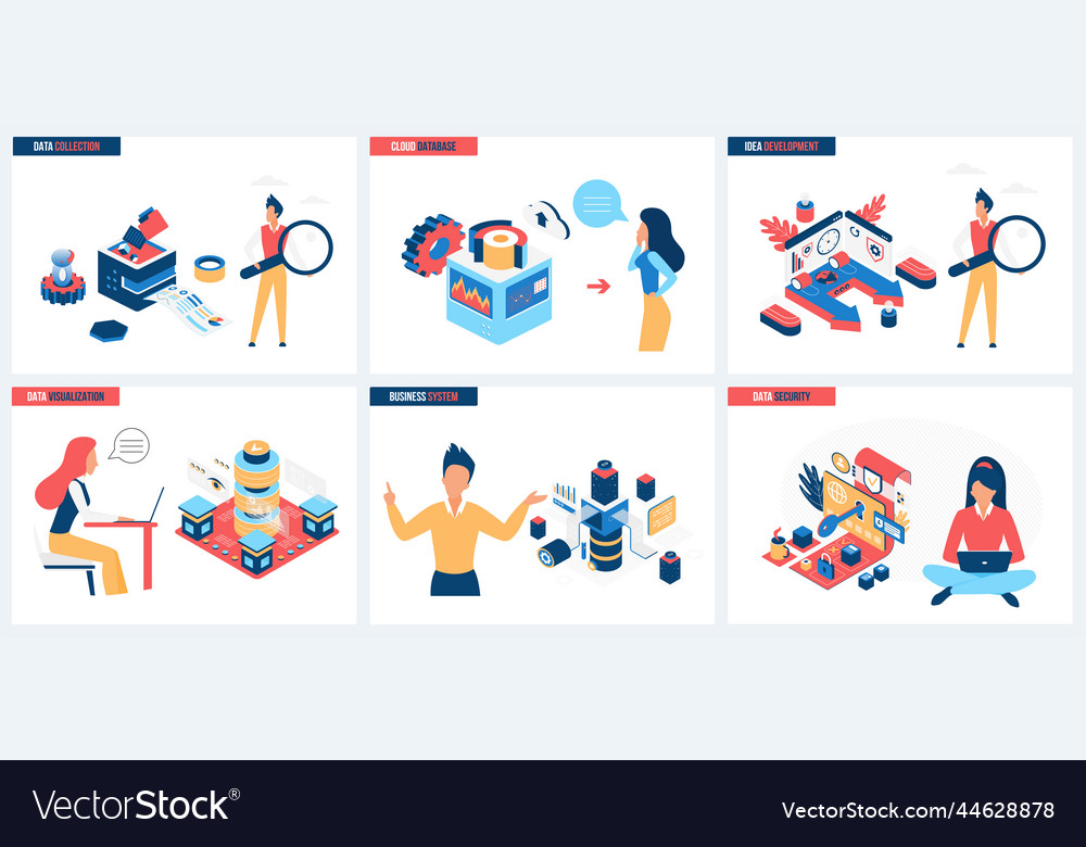 Visualization and online data collection Vector Image
