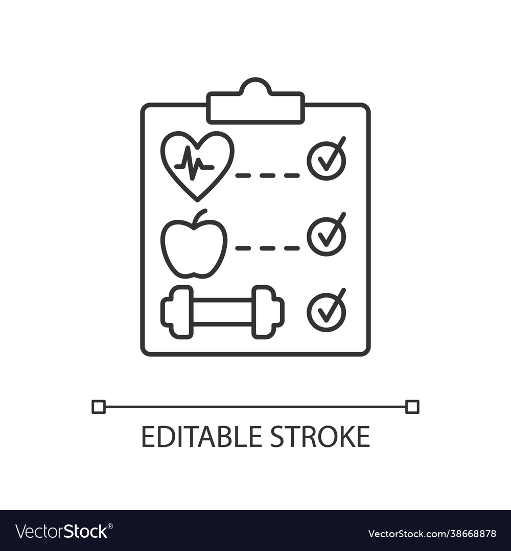 Wellness program linear icon Royalty Free Vector Image