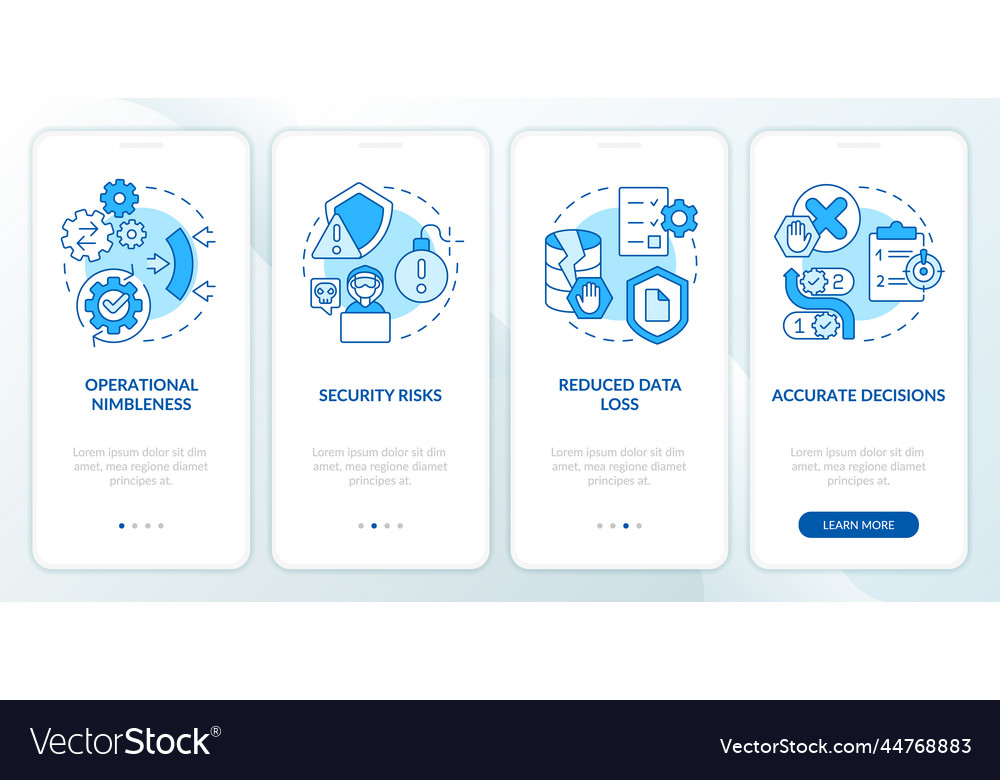 Advantages Of Data Optimizations Blue Onboarding Vector Image