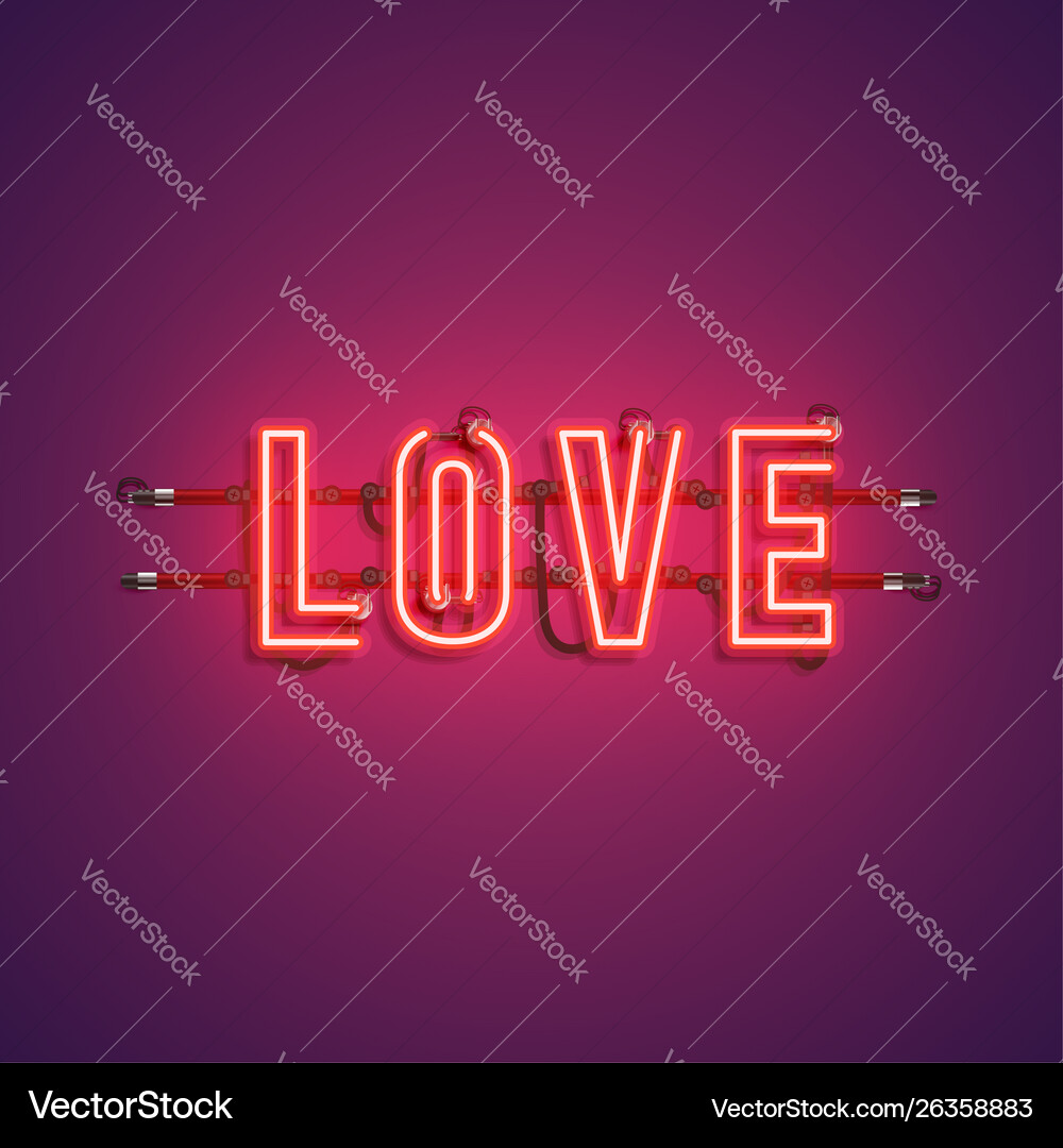 High-detailed realistic neon word Royalty Free Vector Image