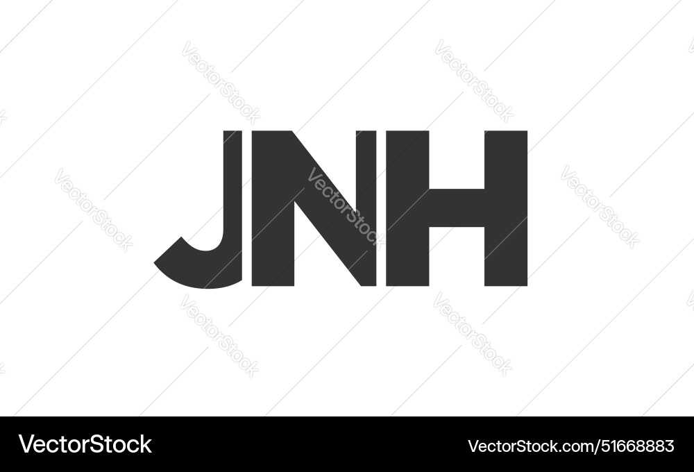 Jnh logo design template with strong and modern Vector Image