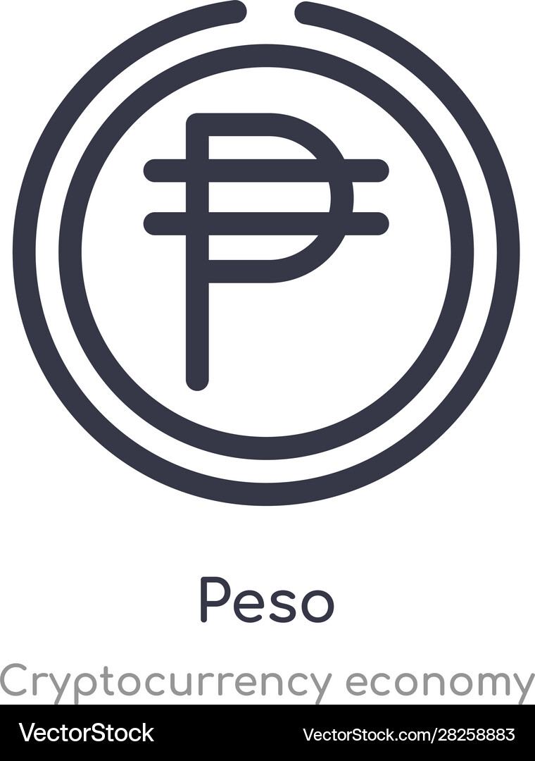 Peso outline icon isolated line from Royalty Free Vector