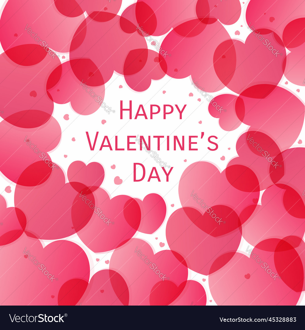Red pink hearts valentines day bright background Vector Image
