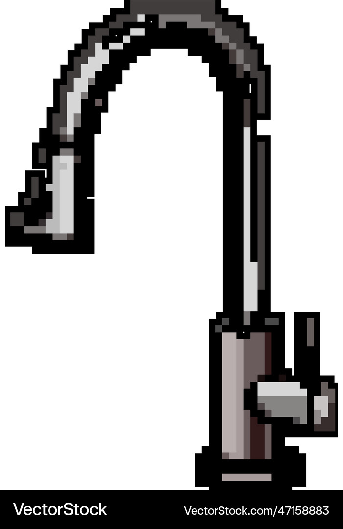 Sink kitchen faucet game pixel art Royalty Free Vector Image