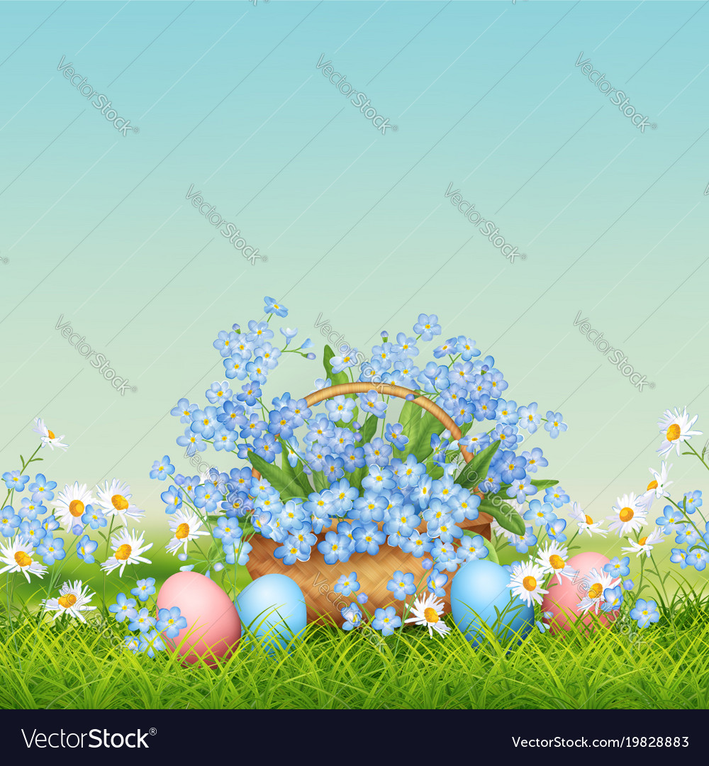 Spring Easter Landscape Royalty Free Vector Image