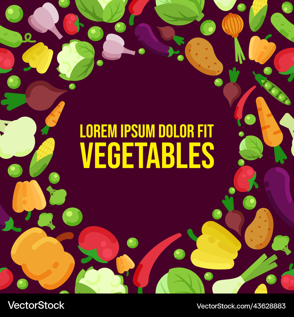 Vegetables abstract decoration with healthy Vector Image