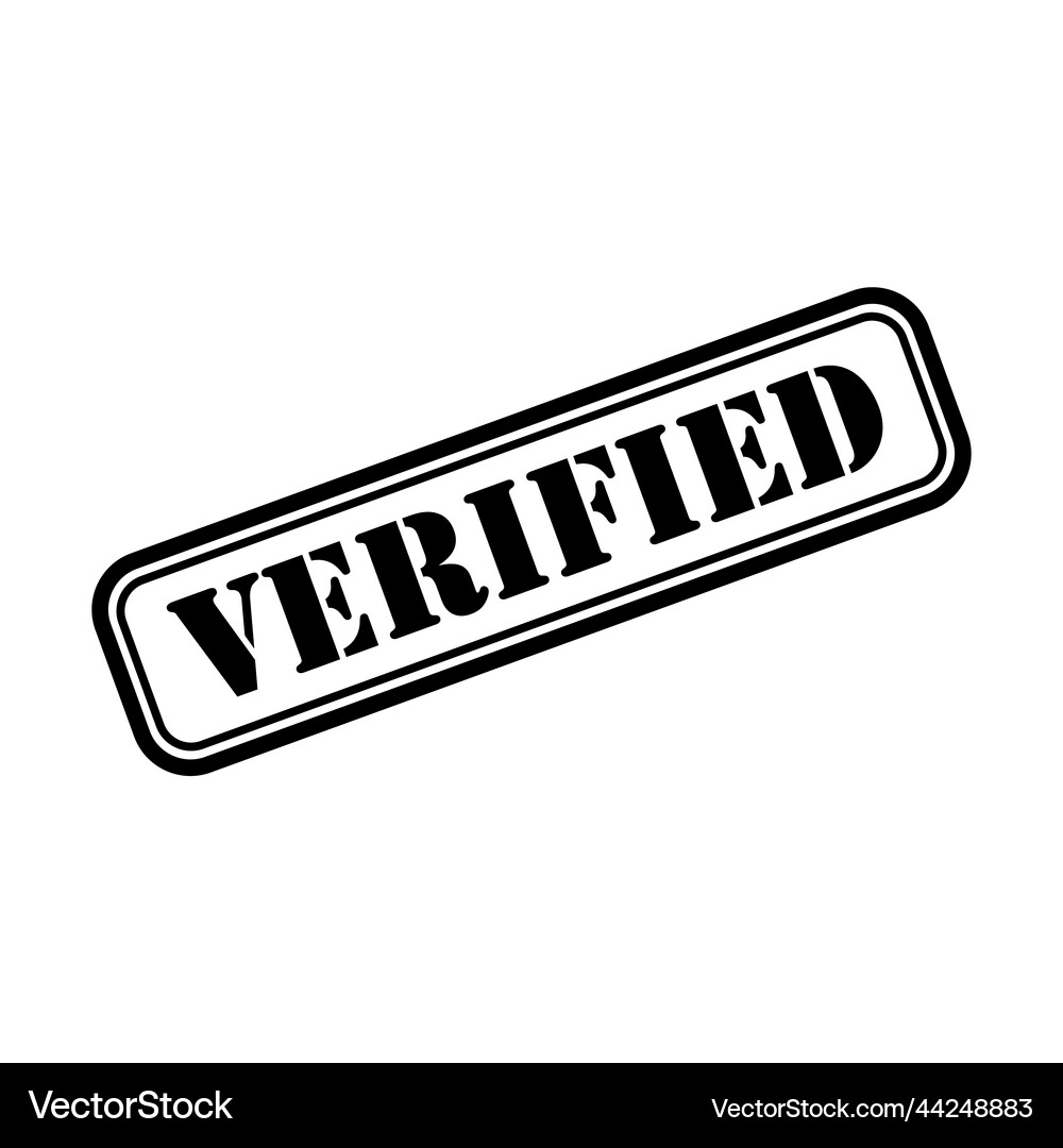 Verified stamp symbol label sticker sign button Vector Image