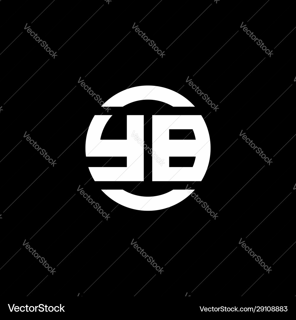 Yb logo monogram isolated on circle element Vector Image