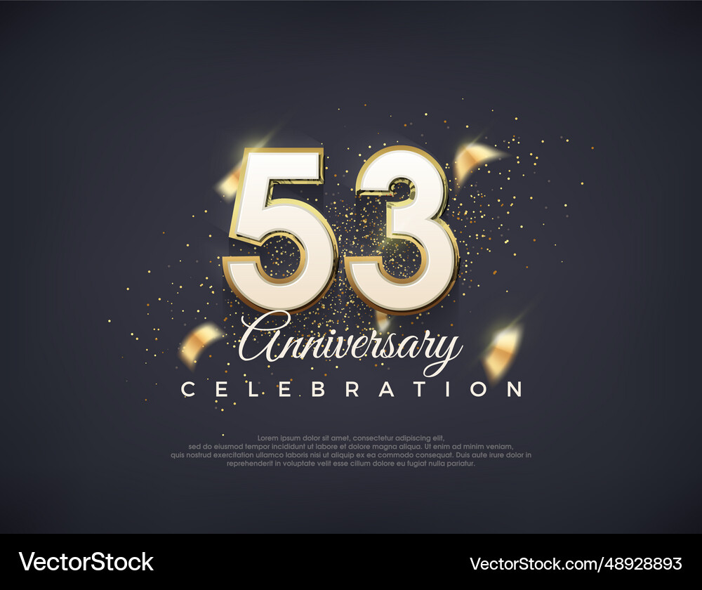 53rd anniversary number with fancy numerals Vector Image